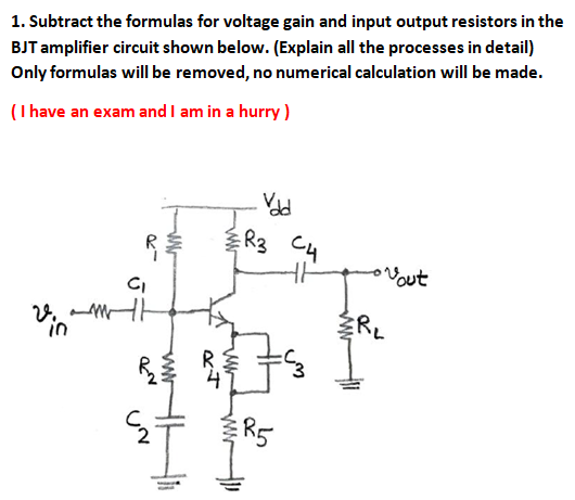 Solved 1. Subtract the formulas for voltage gain and input | Chegg.com Solved 1. Subtract the formulas for voltage gain and input | Chegg.com