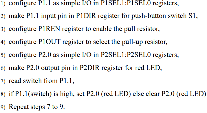 Write A Code That Reads A Switch In Msp432 Using 