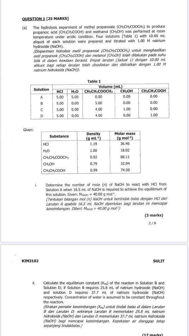 ANSWER ALL QUESTIONS QUESTION 1 [20 MARKS] | Chegg.com