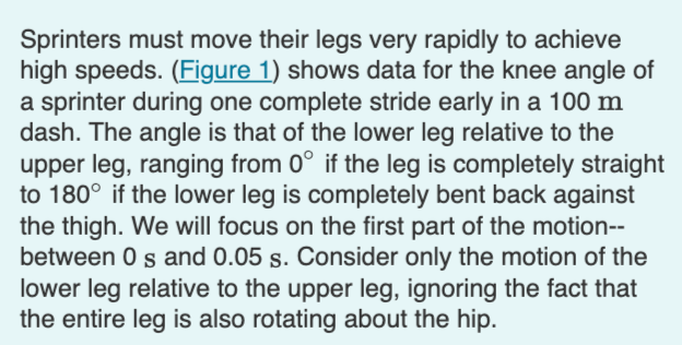 Sprinters must move their legs very rapidly to | Chegg.com