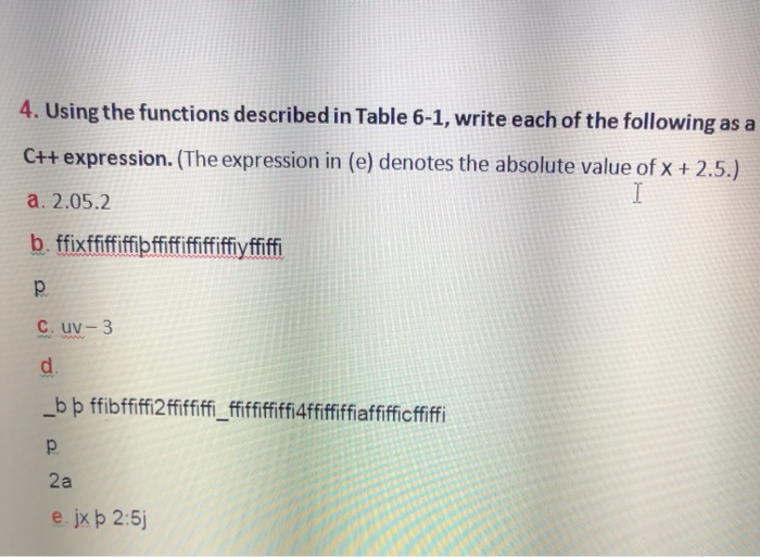 4. Using the functions described in Table 6-1, writ | Chegg.com