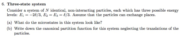 Solved 6. Three-state system Consider a system of N | Chegg.com