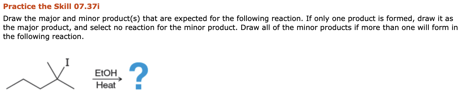 Solved Practice the Skill 07.37f Draw the major and minor | Chegg.com