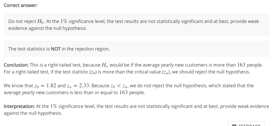 Solved Correct answer: Do not reject Ho. At the 1% | Chegg.com