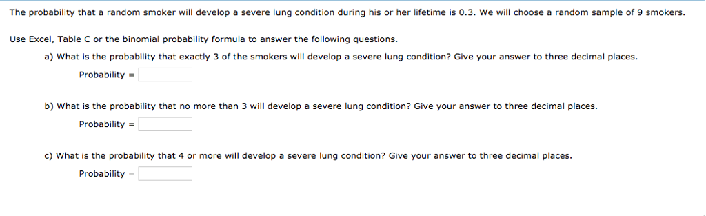 Solved The probability that a random smoker will develop a | Chegg.com