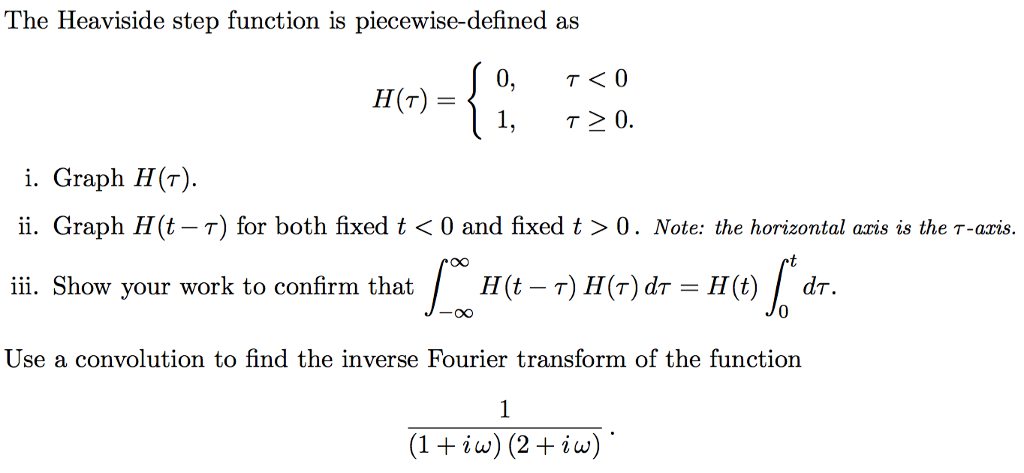 Solved The Heaviside step function is piecewise-defined as | Chegg.com