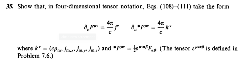 Solved 35. Show that, in four-dimensional tensor notation, | Chegg.com