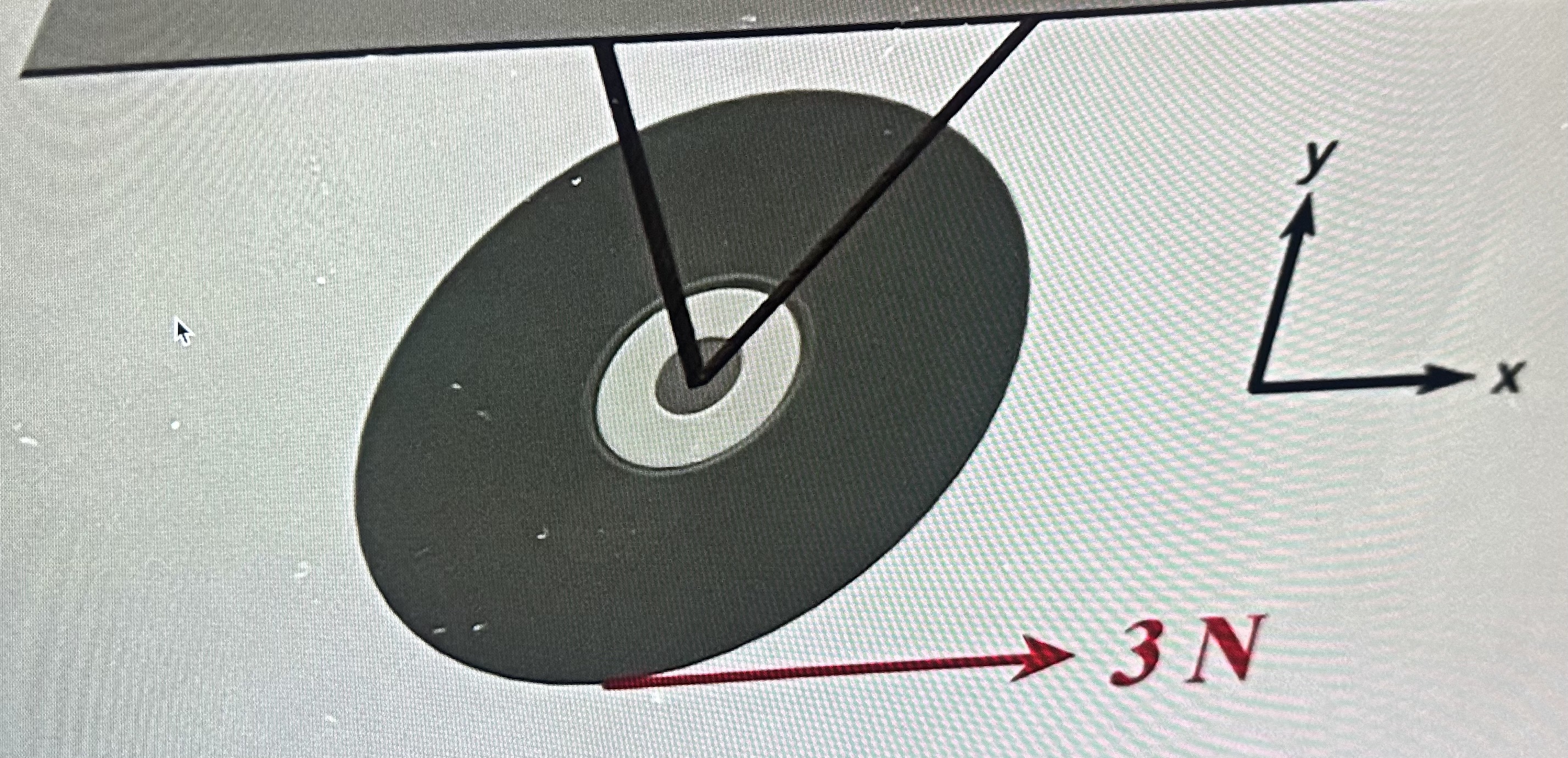 Solved A disk hangs vertically from two rigid rods, as shown | Chegg.com