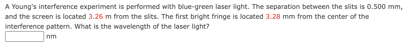 Solved A Young's interference experiment is performed with | Chegg.com