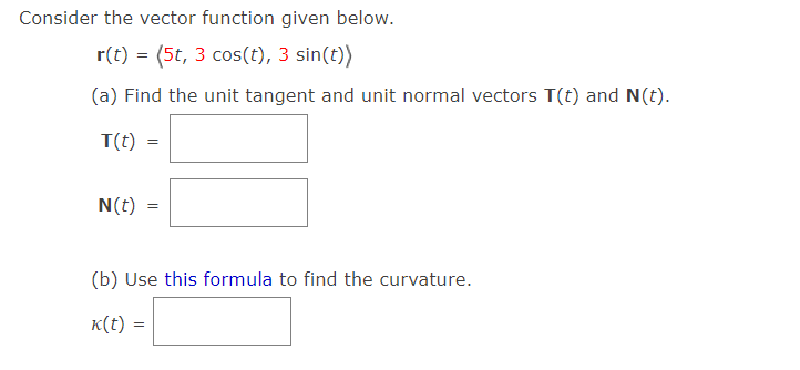 Solved Consider the vector function given below. | Chegg.com