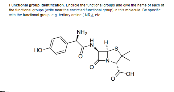 Solved Functional group identification. Encircle the | Chegg.com