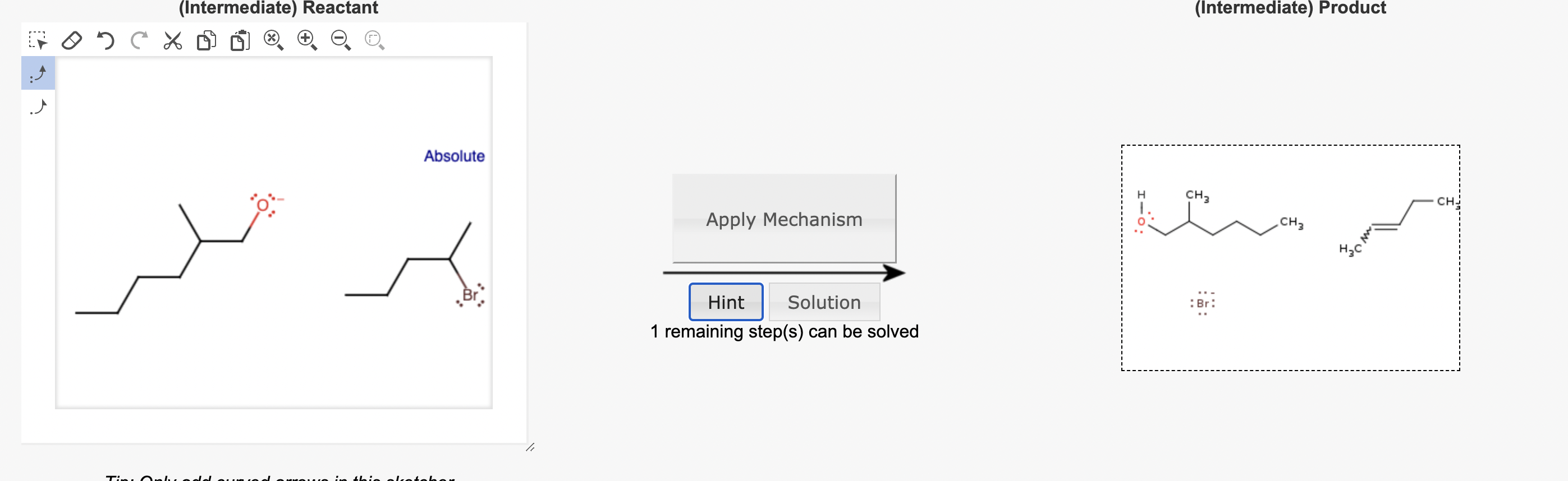 Solved , (Intermediate) Reactant OCK Tini r Absolute li | Chegg.com