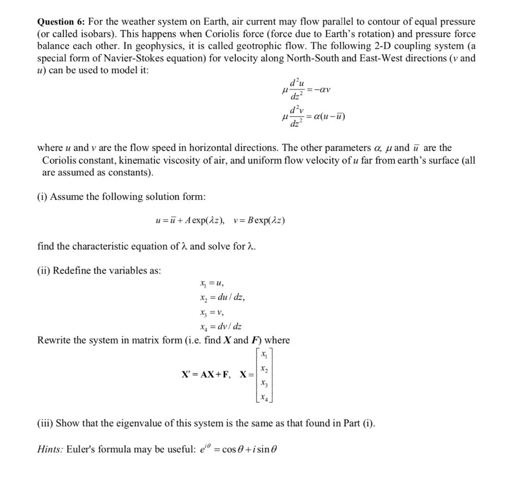 Solved Question 6: For the weather system on Earth, air | Chegg.com