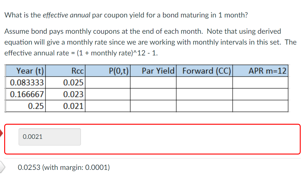 What is the effective annual par coupon yield for a | Chegg.com
