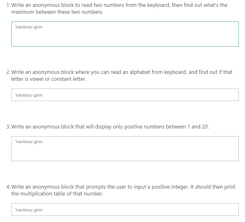 Solved 1. Write an anonymous block to read two numbers from | Chegg.com