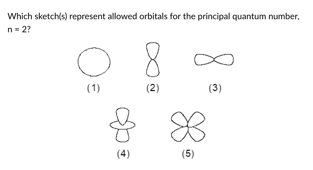Solved Which sketch(s) represent allowed orbitals for the | Chegg.com