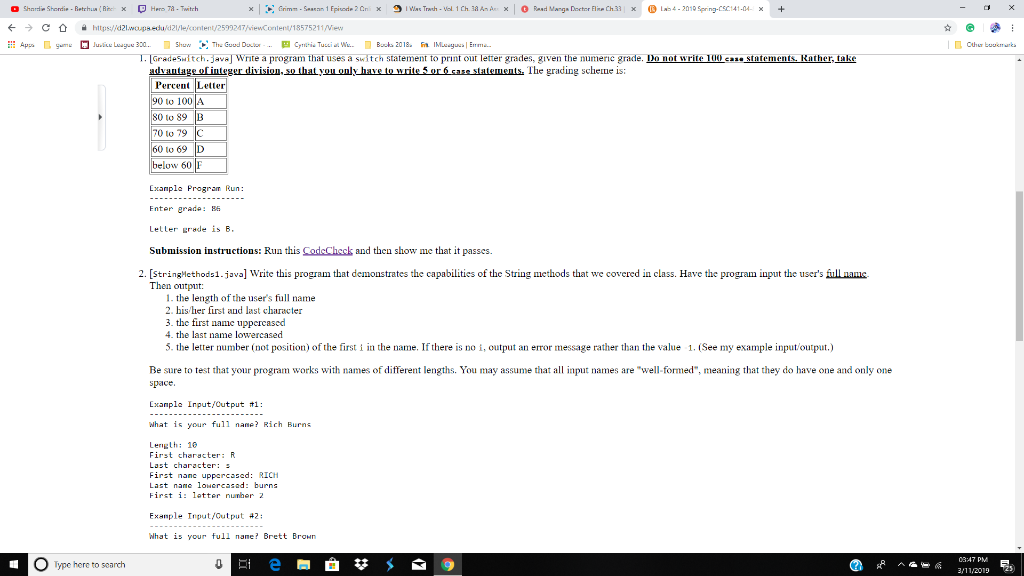 Solved ← → C ǜ https://d Chur bum GradeSuitch.java Write a | Chegg.com