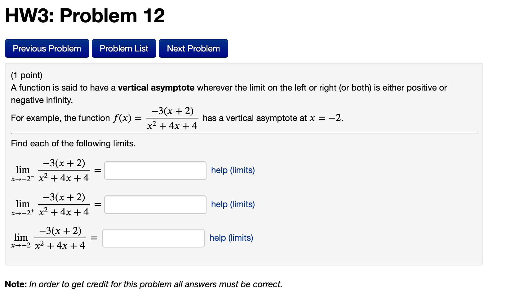 Solved HW3: Problem 12 Previous Problem Problem List Next | Chegg.com