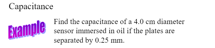 Solved Capacitance Example Find the capacitance of a 4.0 cm | Chegg.com