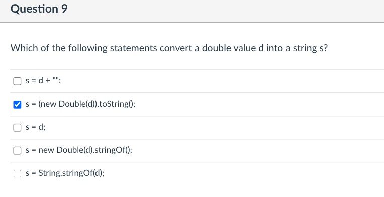 Solved Which of the following statements convert a double | Chegg.com