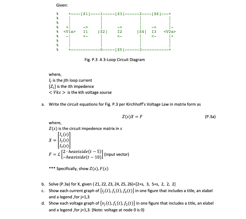 Fig. P.3 A 3-Loop Circuit Diagram where, Ij is the | Chegg.com