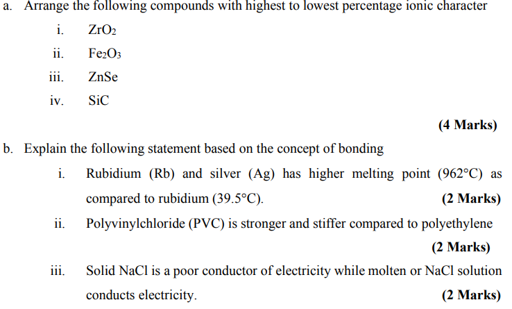 Solved Arrange the following compounds with highest to | Chegg.com
