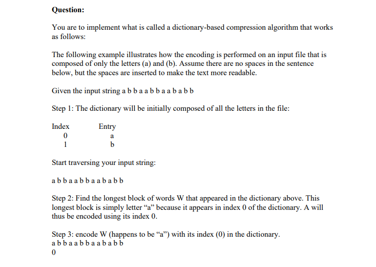 Question: You are to implement what is called a | Chegg.com