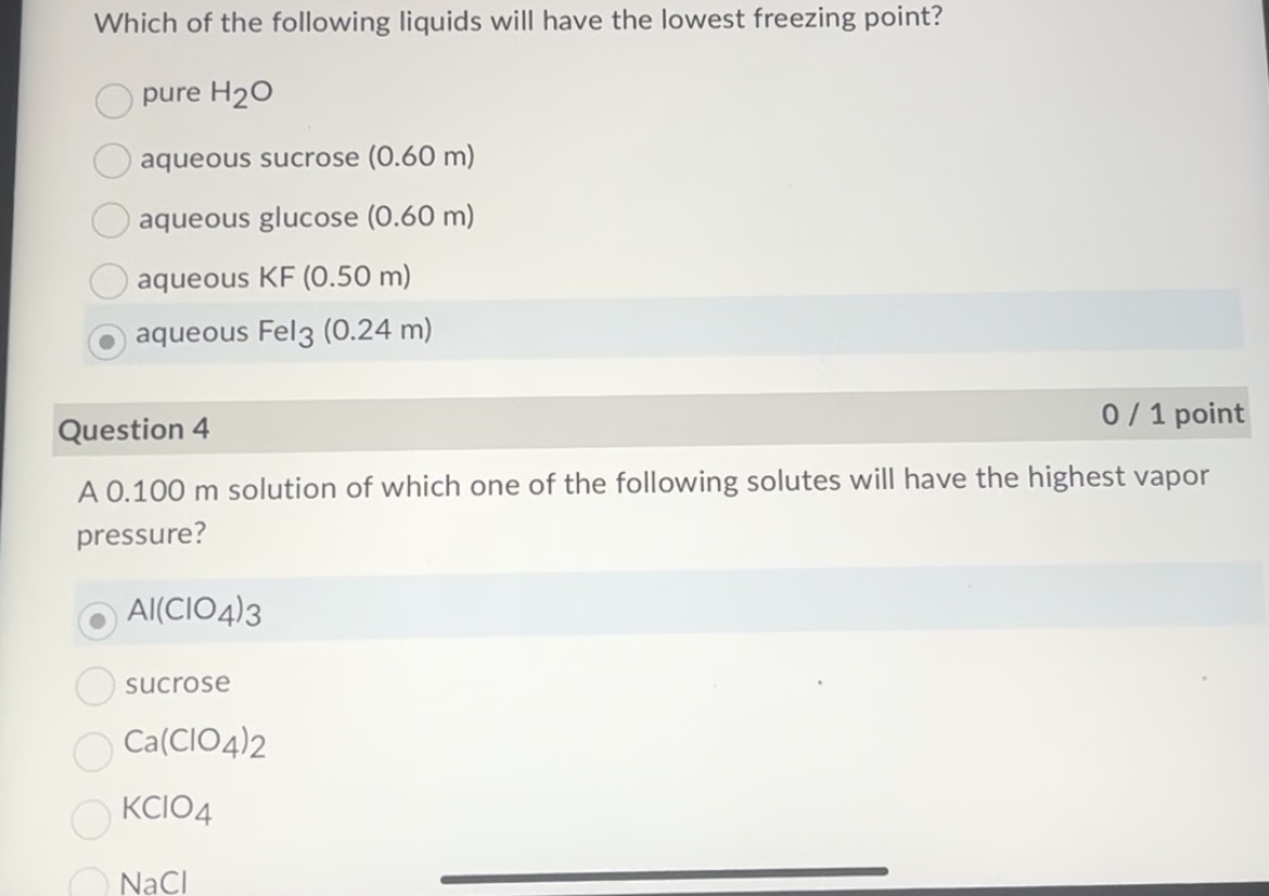 Solved Which of the following liquids will have the lowest | Chegg.com