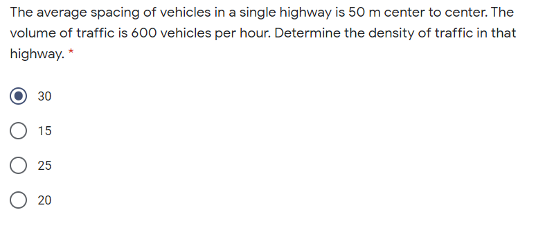 Solved The average spacing of vehicles in a single highway | Chegg.com