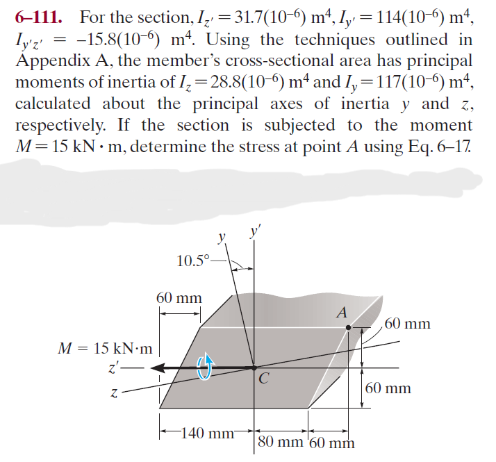Solved 6-111. For the section, | Chegg.com