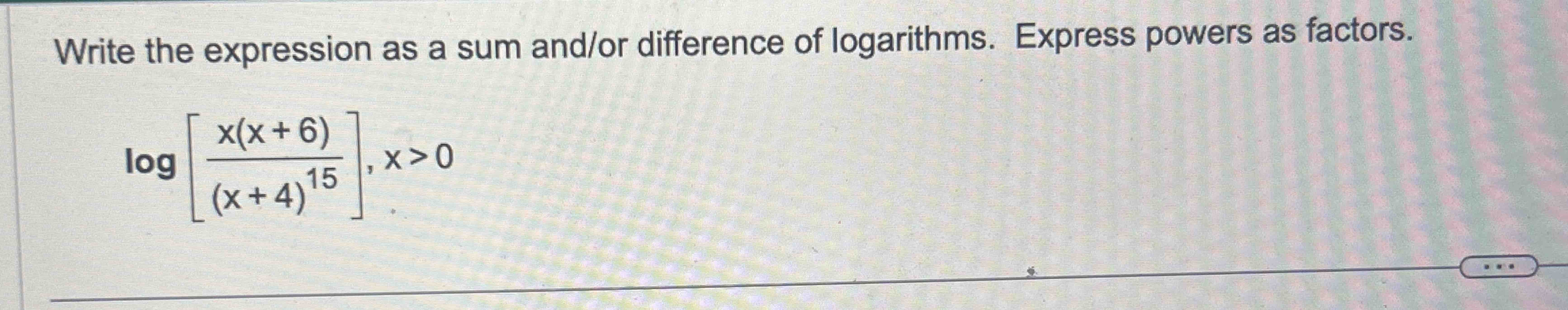 Solved Write the expression as a sum and/or difference of | Chegg.com