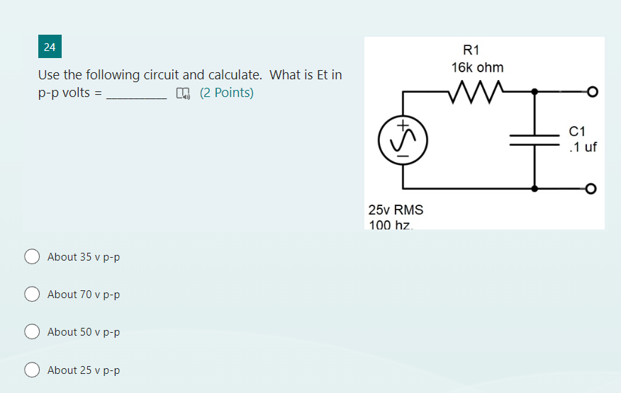 Solved Use the following circuit and calculate. What is Et | Chegg.com