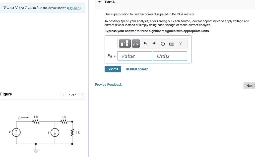 Solved V=6.4 V and I=6 mA in the circuit shown.(Figure 1) | Chegg.com