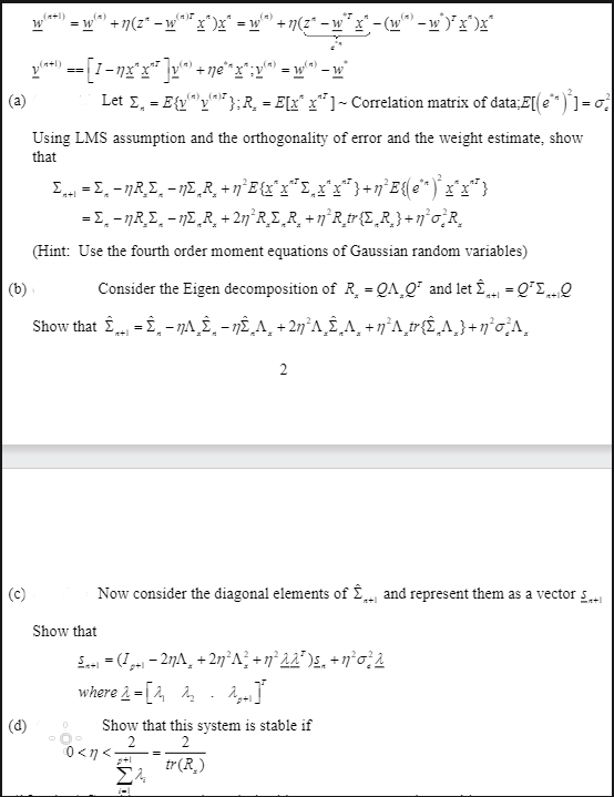 Solved 4.Prove that LMS converges in a mean square | Chegg.com