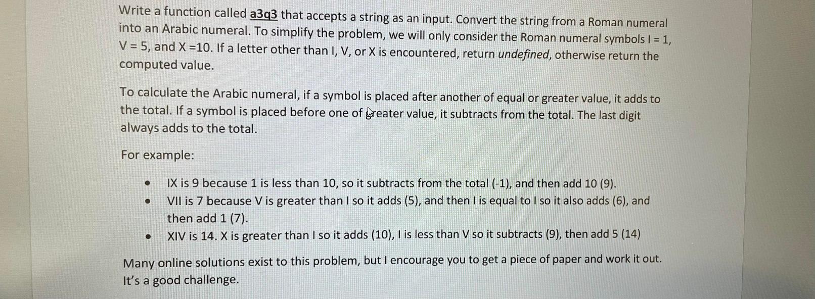 Solved Write a function called a3q3 that accepts a string as | Chegg.com