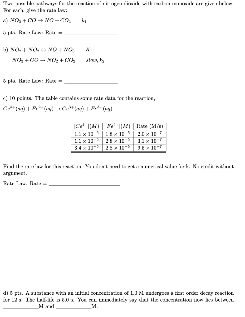 Solved Two possible pathways for the reaction of nitrogen | Chegg.com