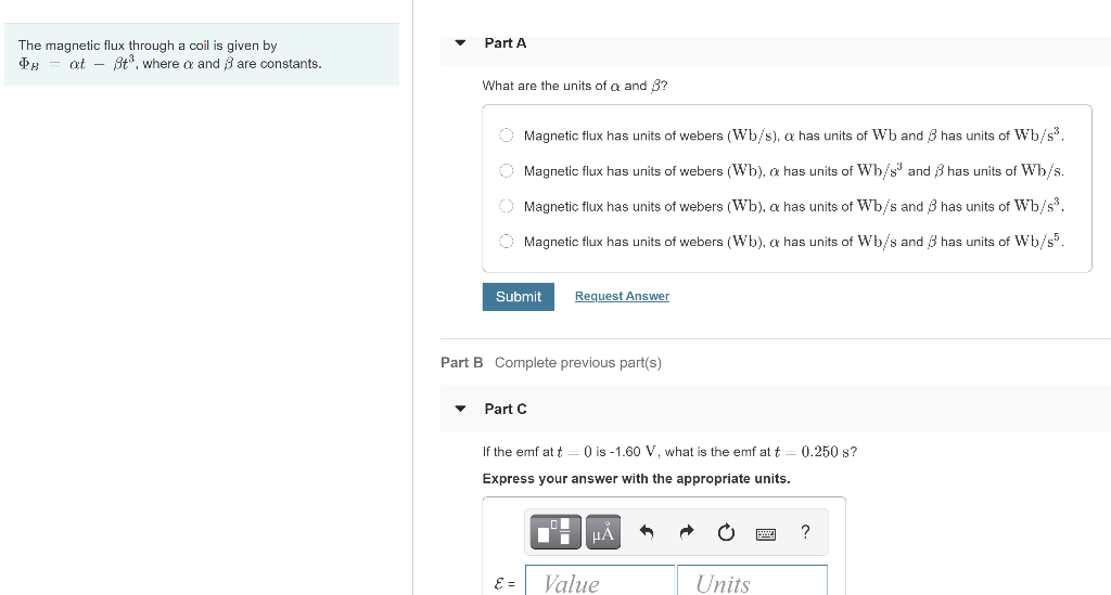 Solved Part A The magnetic flux through a coil is given by | Chegg.com