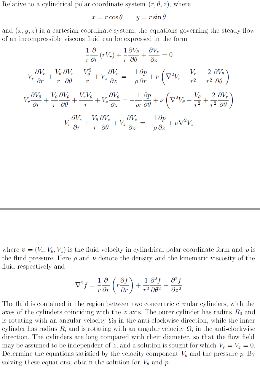 Solved Relative to a cylindrical polar coordinate system | Chegg.com