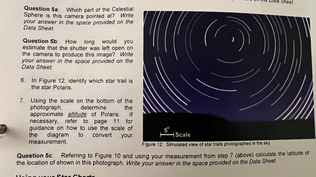 Solved Question 5a: Which part of the Celestial Sphere is | Chegg.com