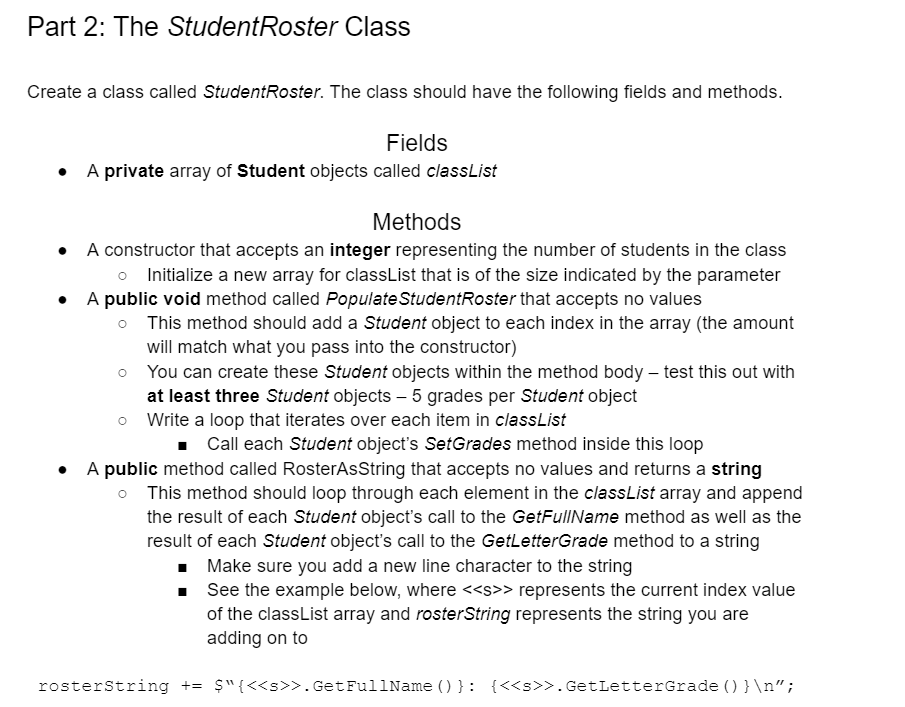 Solved Create a class called Student. The class should have | Chegg.com