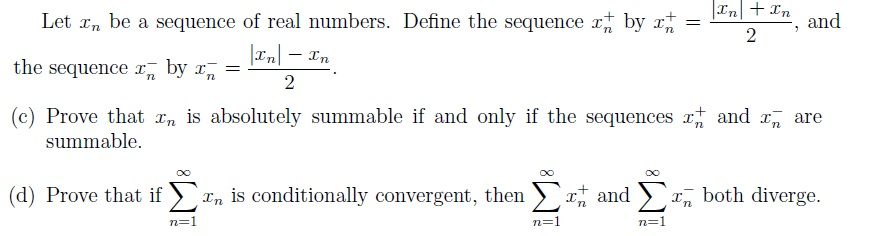 Solved In + In, and = Let In be a sequence of real numbers. | Chegg.com