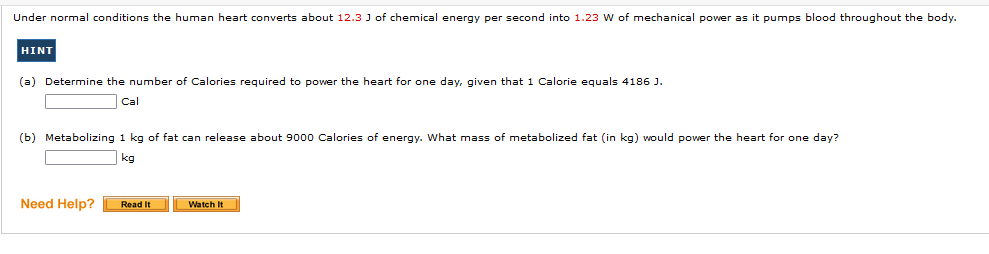 Solved (a) Determine the number of Calories required to | Chegg.com