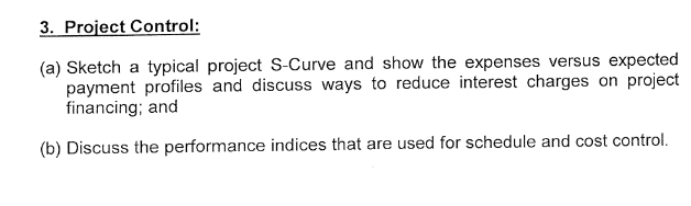 Solved 3. Project Control: (a) Sketch a typical project | Chegg.com