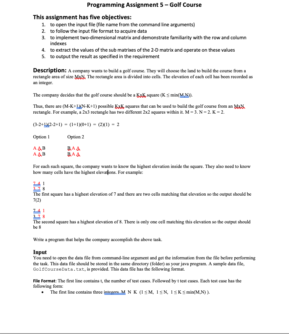 Programming Assignment 5 - Golf Course This | Chegg.com