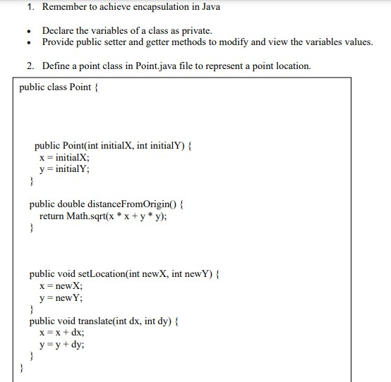 Solved Public Class Point Public Pointint Initialx Int 0478