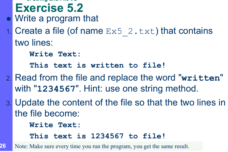 Solved Write a program that Create a file (of name | Chegg.com