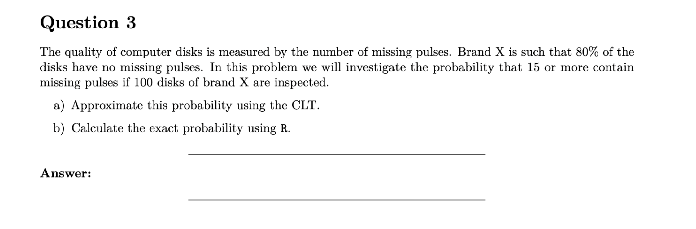 Solved The quality of computer disks is measured by the | Chegg.com