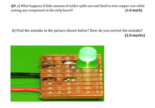 Solved Q9. a) What happens if little amount of solder spills | Chegg.com