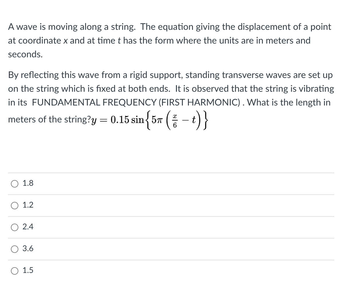 Solved A wave is moving along a string. The equation giving | Chegg.com