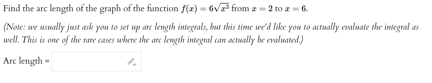 Solved Find the arc length of the graph of the function | Chegg.com